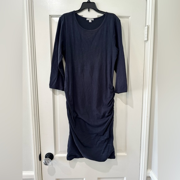 James Perse | Dresses | Standard James Perse Line Sleeve Midi Ruched ...